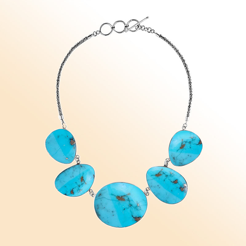 Silver Turquoise Shell Necklace – Handcrafted Ocean-Inspired Artisan ...